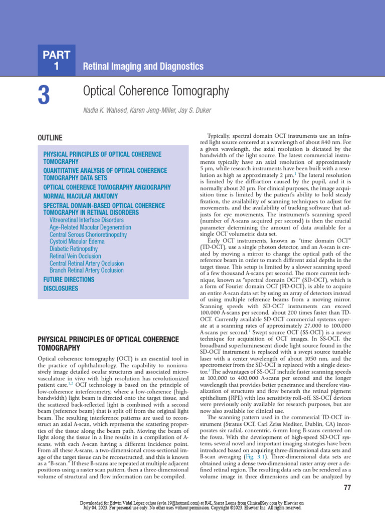 3 - Optical Coherence Tomography | PDF | Retina | Light