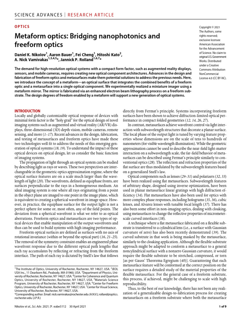 Sciadv Abe5112 | PDF | Optics | Wavelength