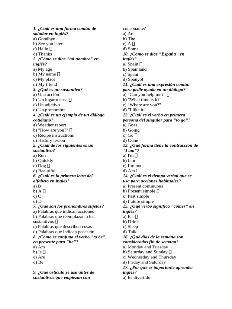 1 y 2 Respuestas | PDF | Verbo | Idiomas