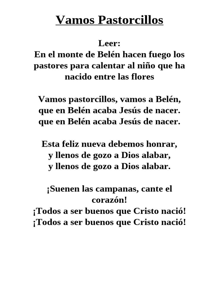 Vamos Pastorcillos (Letra) | PDF