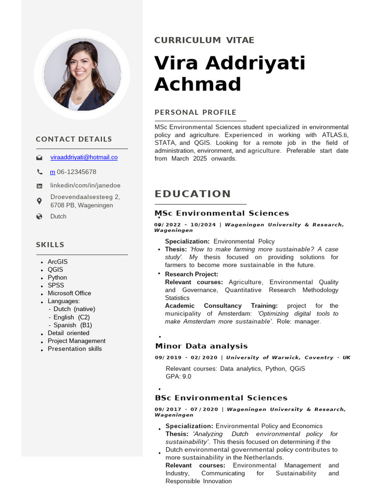 Example CV - Good Example - Created by SCS | PDF | Science