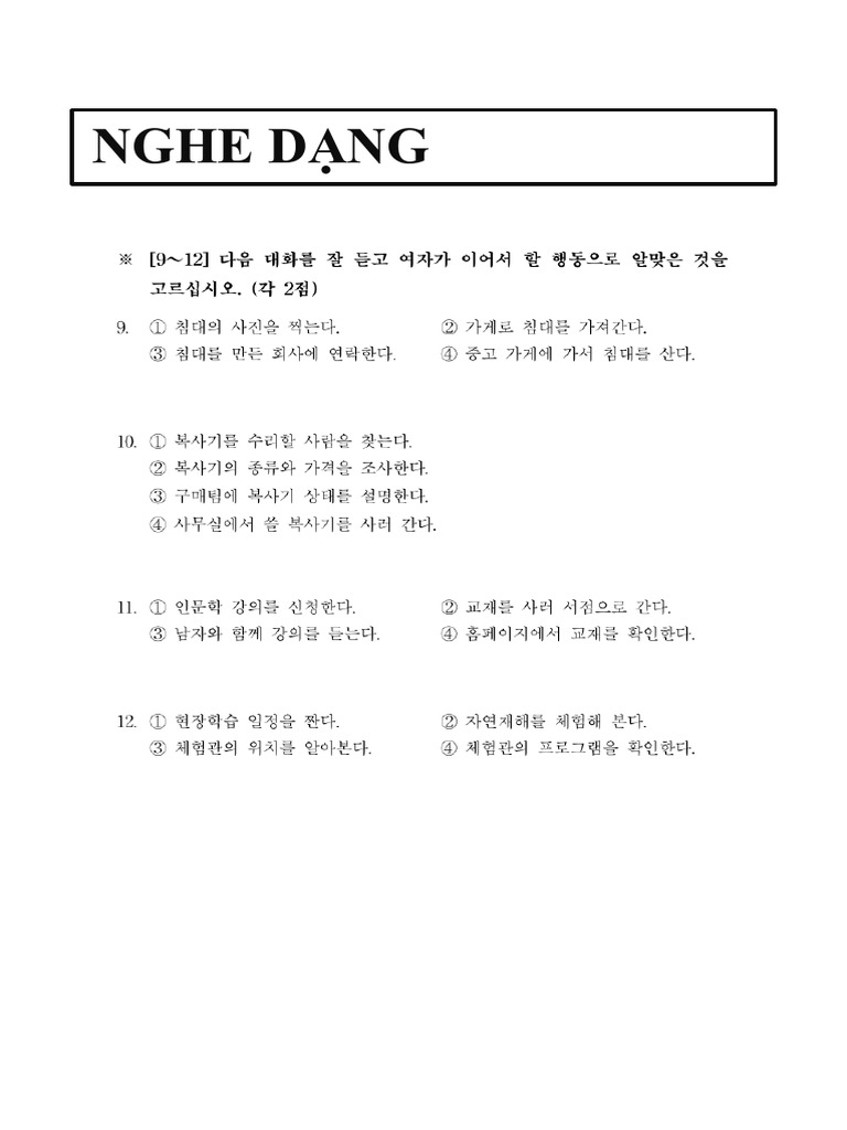 (TP2) Nghe D3 (C9-12) - Script | PDF