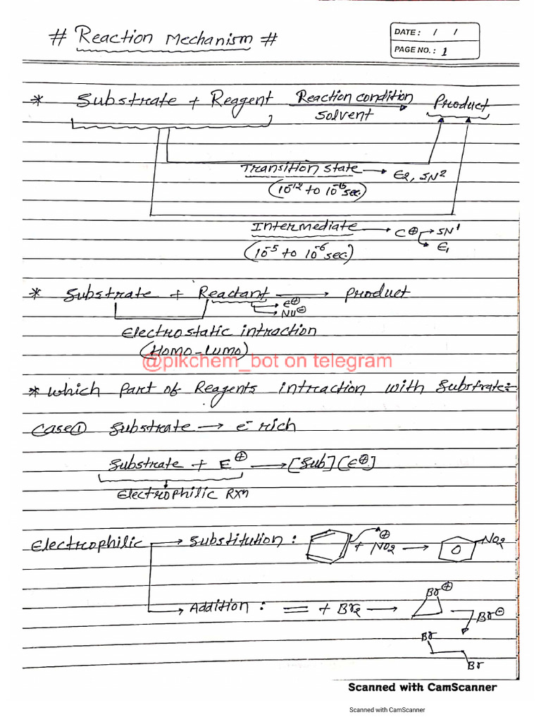 Reactions Mechanisms Watermark | PDF