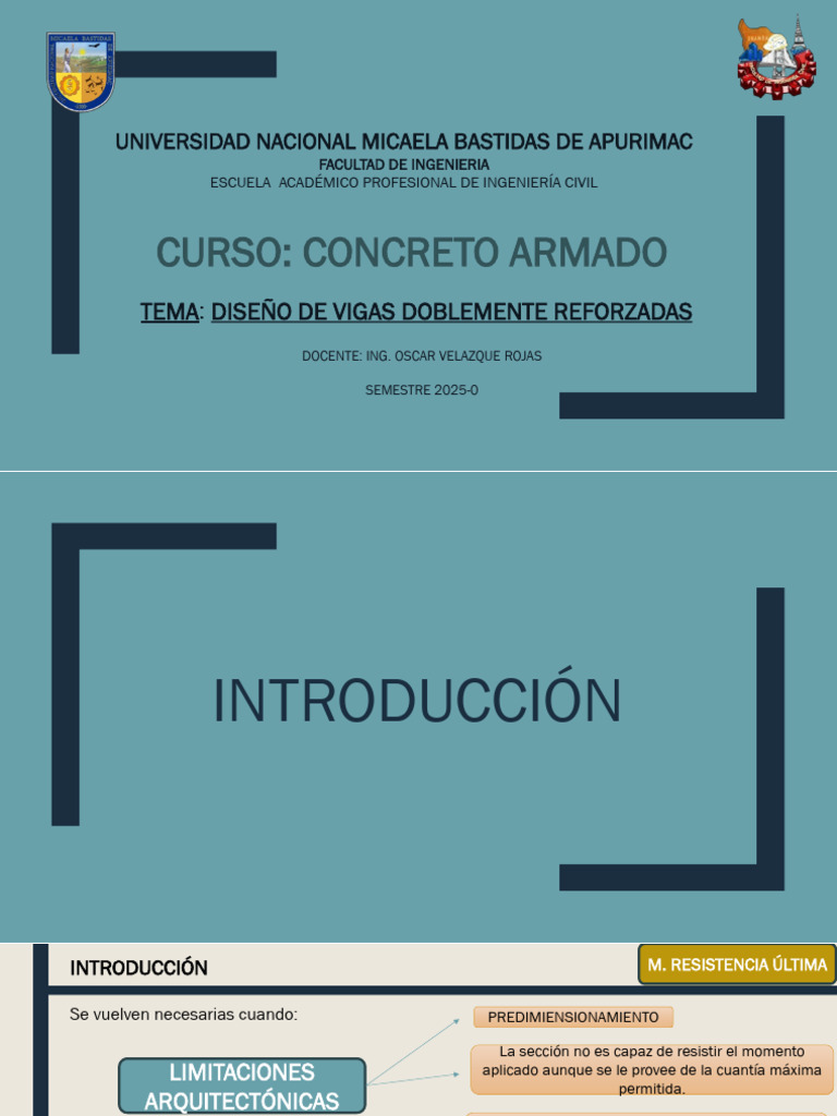 3.0 Diseño de Vigas Doblemente Reforzadas | PDF | Viga (Estructura) | Materiales de construcción