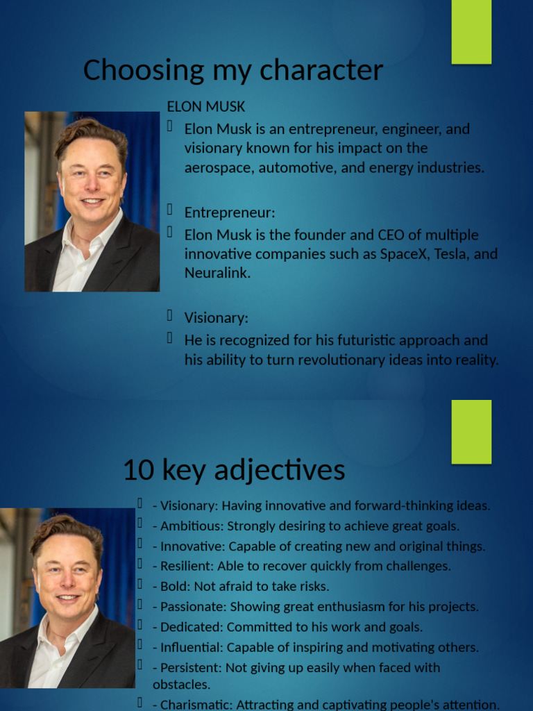 My Character - Ezequiel Vega Achagua | PDF | Elon Musk