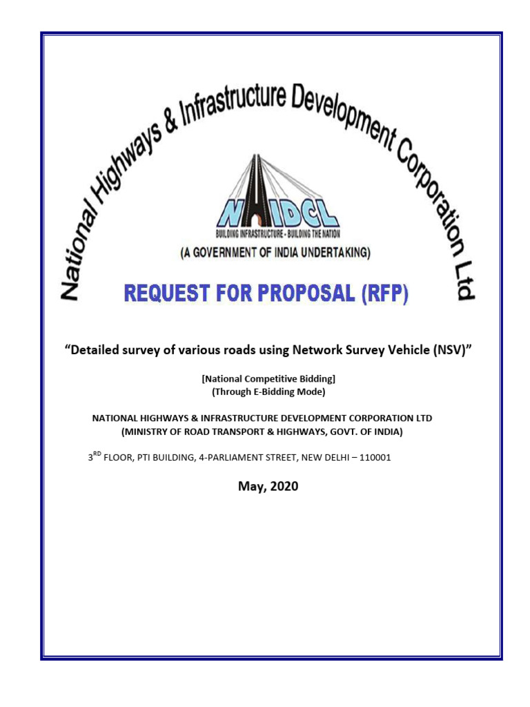 RFP for Network Survey Vehicle | PDF | Guarantee | Taxes