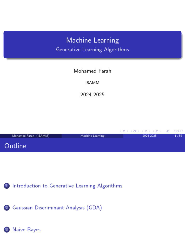 Generative Learning Algorithms Overview | PDF | Regression Analysis ...