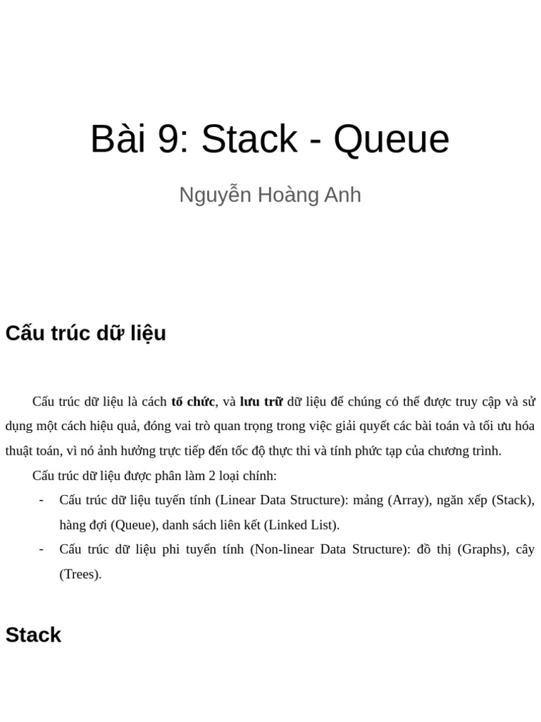Bài 9_ Stack - Queue | PDF