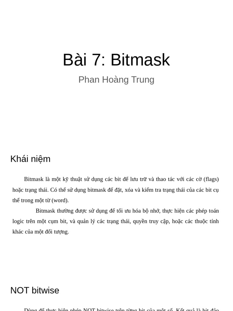 Bài 7_ Bitmask | PDF