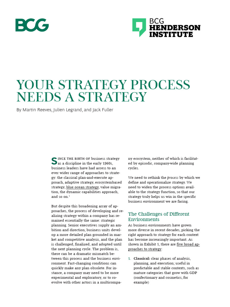 Strategy Process: Choosing the Right Approach | PDF