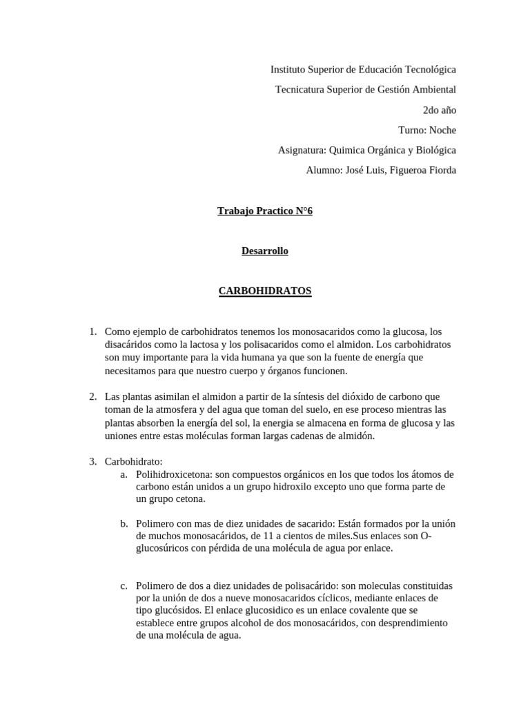 TPN°6 qumica organica | PDF | Adn | Rna