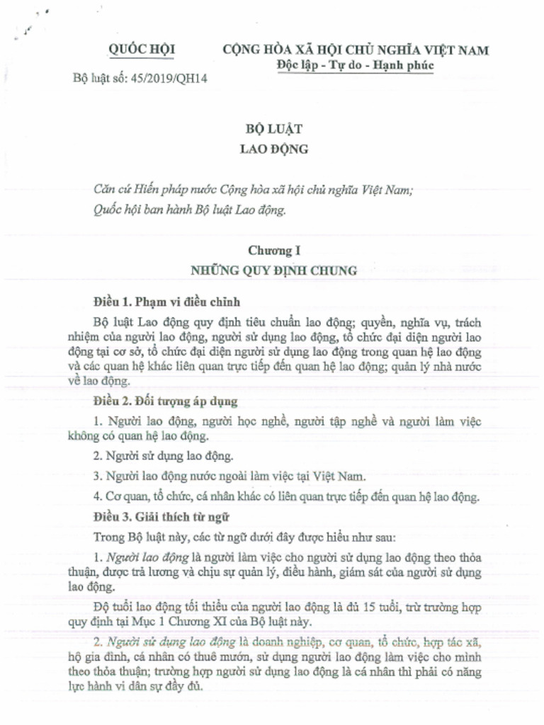 Bo Luat Lao Dong | PDF