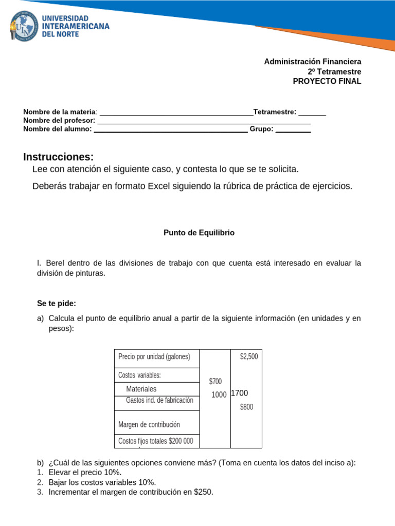Ejercicio Proyecto Final | PDF | Compartir (Finanzas) | Sector privado