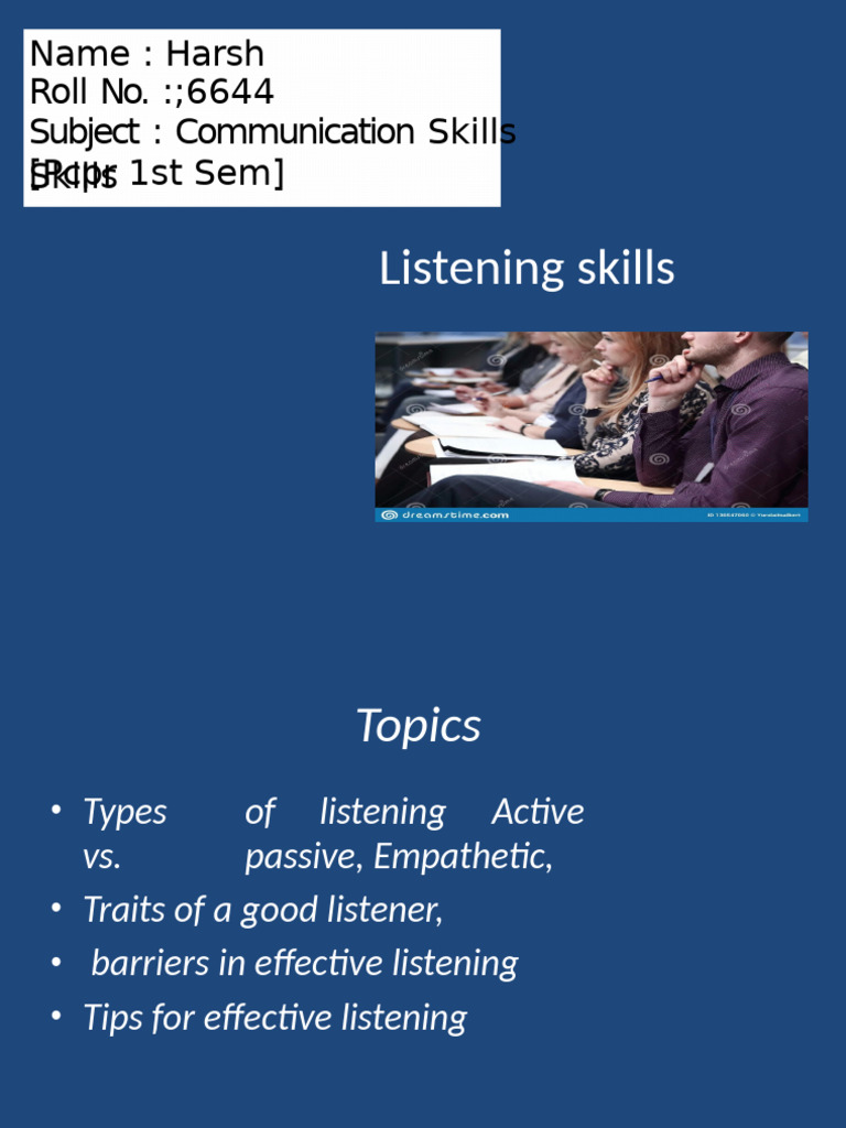 Effective Listening Skills Guide | PDF | Nonverbal Communication ...