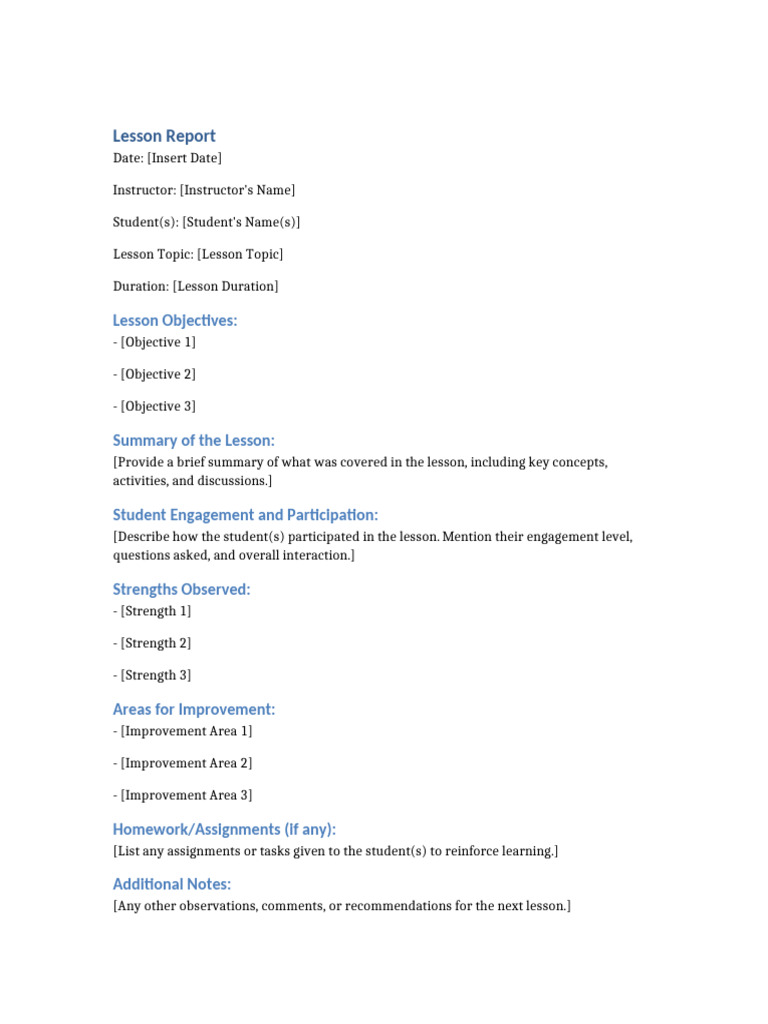 Lesson Report | PDF