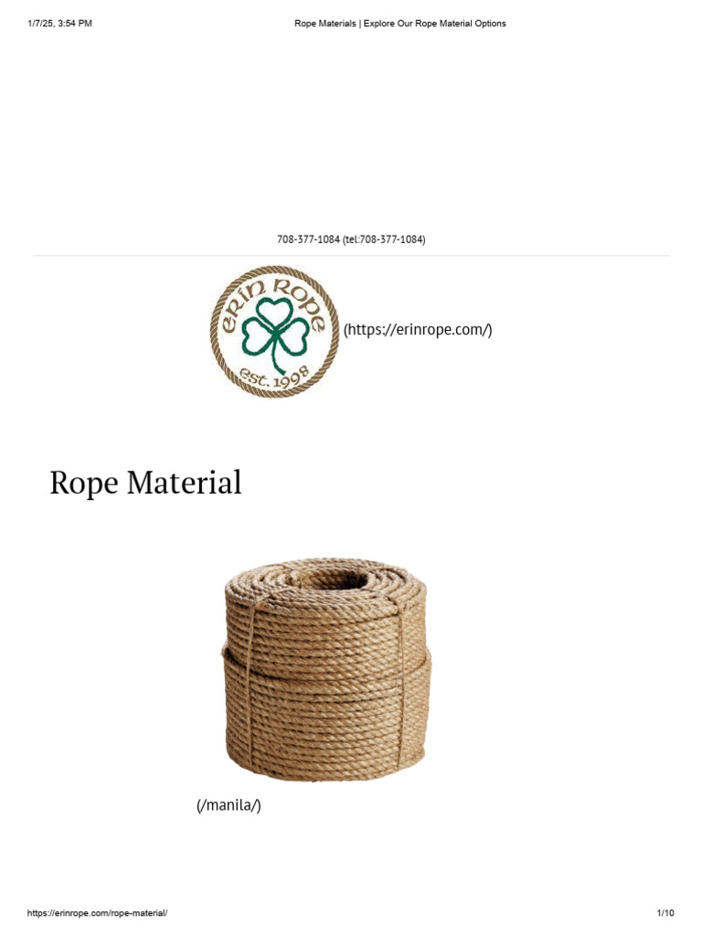 Manila Rope and Fiber Material Guide | PDF | Rope | Fibers