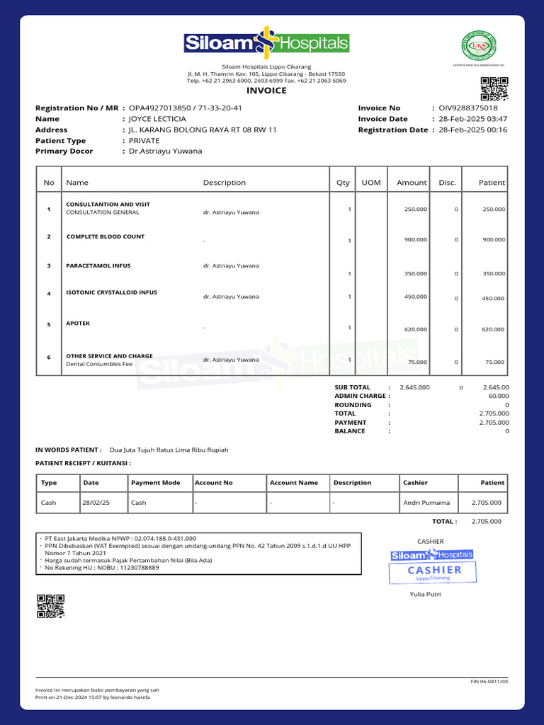 Siloam Hospitais Lippo Cikarang Jl. M. H. Thamrin Kav. 105, Lippo ...