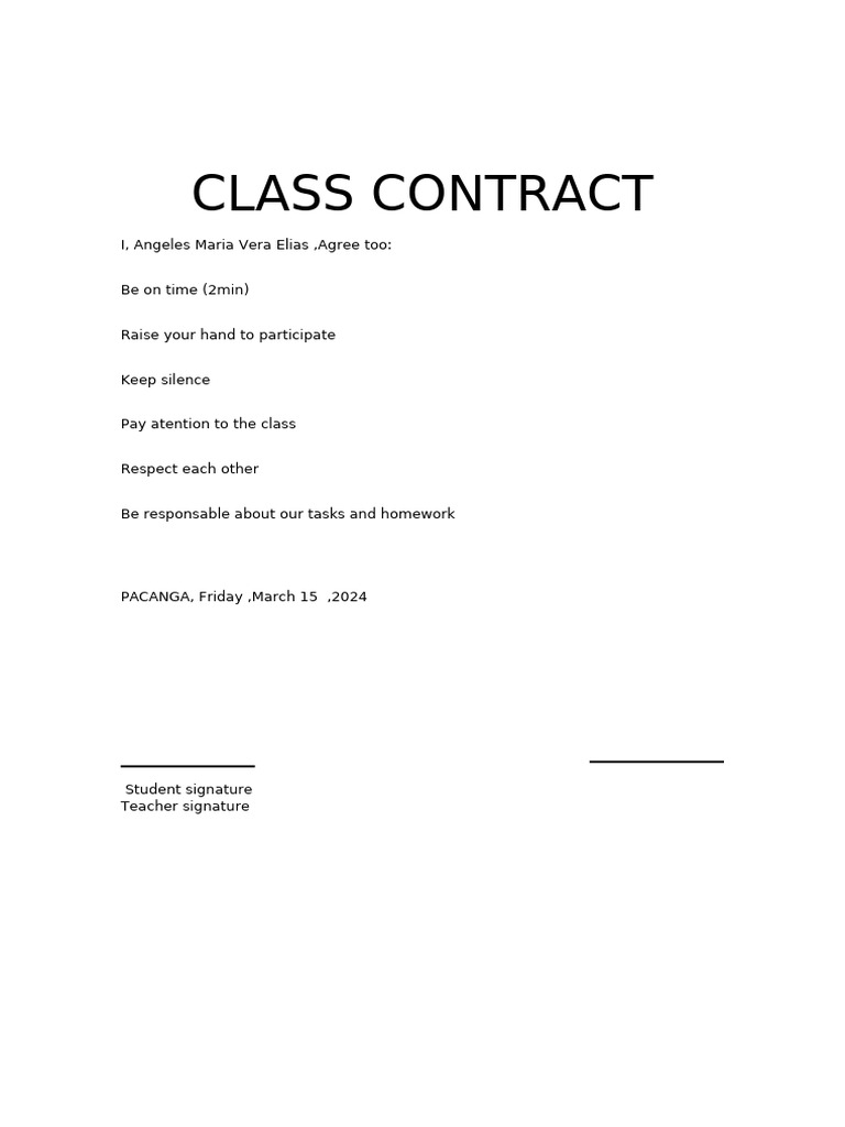 Class Contract | PDF