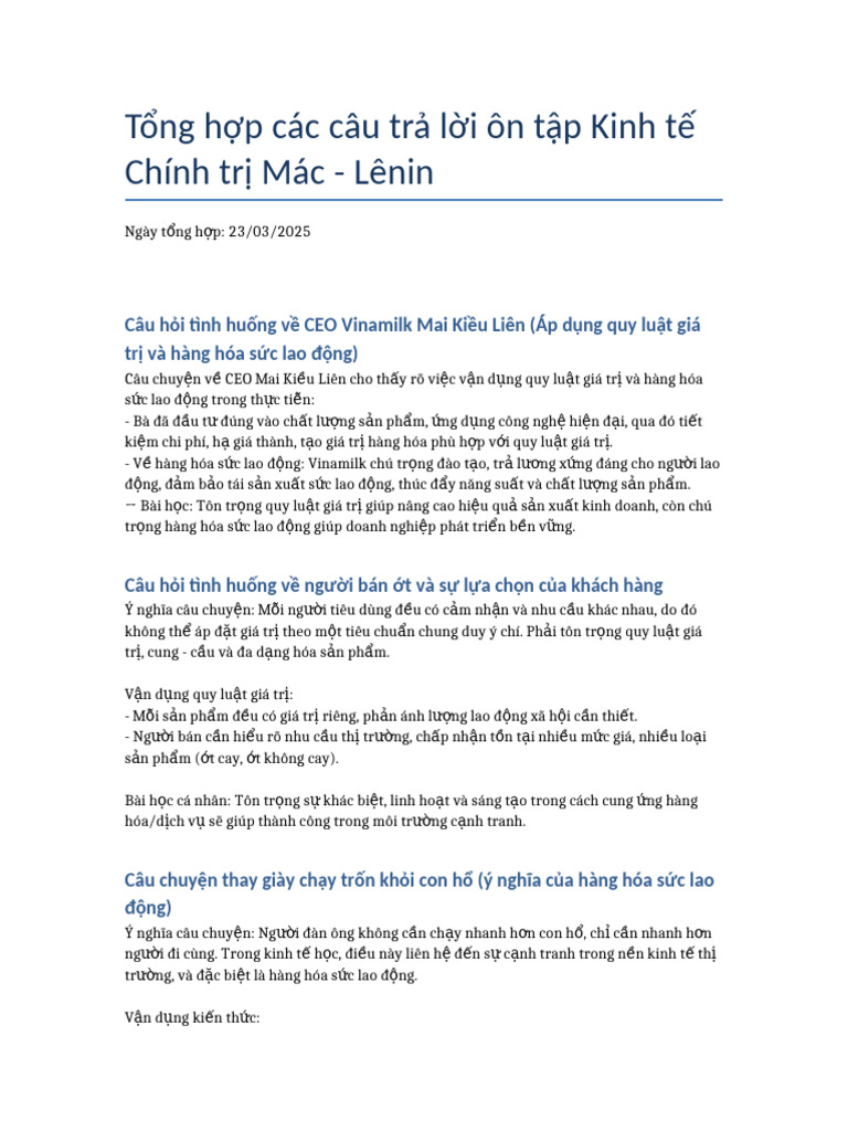 Tong Hop On Tap KTCT Marx Lenin | PDF