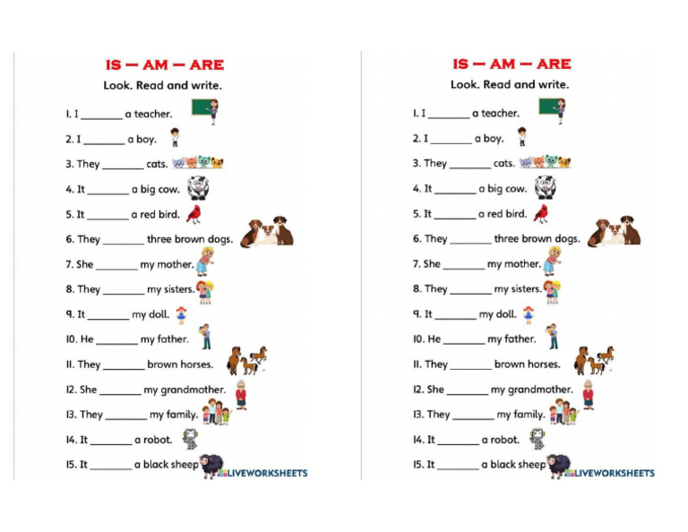 Verb To Be First Grade | PDF