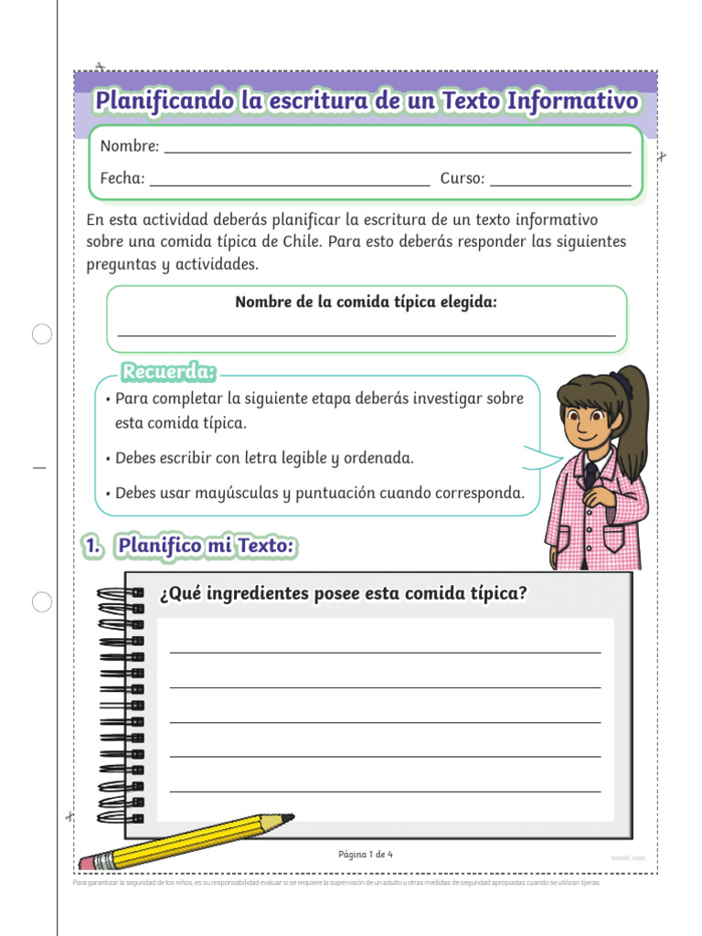 Guia de Trabajo Planificar La Escritura de Un Texto Informativo | PDF