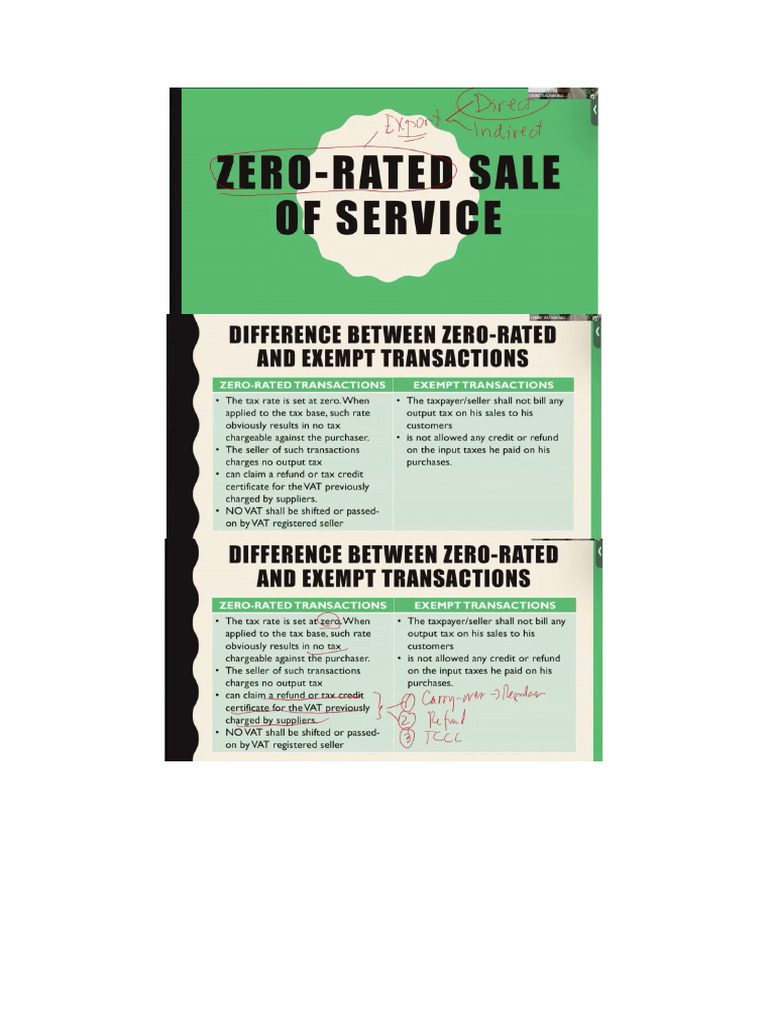 Zero-Rated Tax | PDF