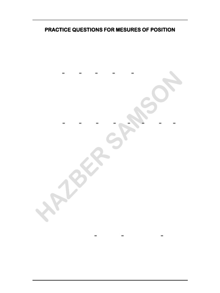 Lecture-6 Measures of Position PQS | PDF