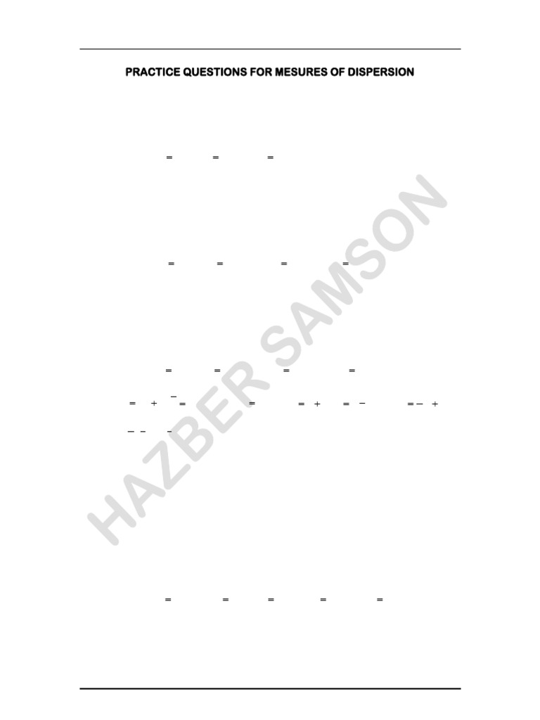 Lecture-5 Measures of Dispersion PQS | PDF | Coefficient Of Variation | Standard Deviation