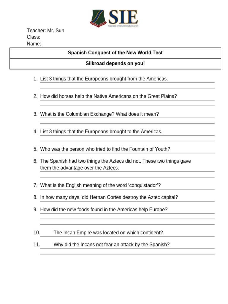 Spanish Advantages in Conquest | PDF