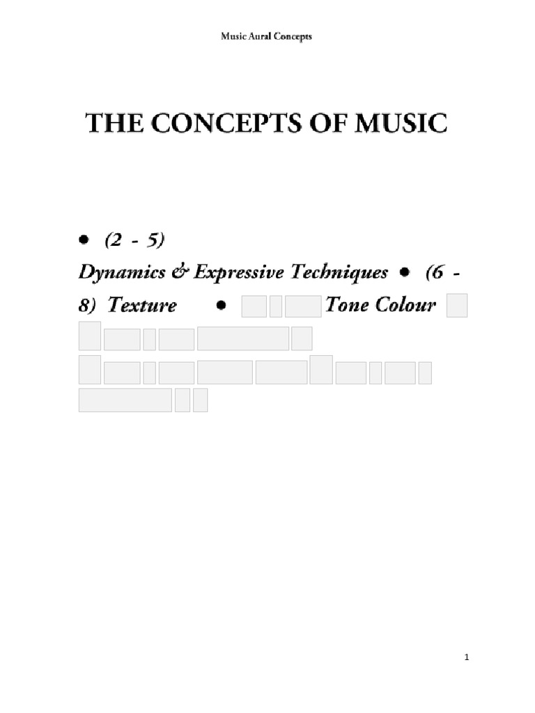 Music Concepts Booklet | PDF | Tempo | Musical Forms