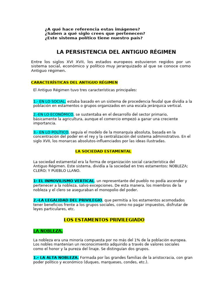Antiguo Régimen Pdf Nobleza