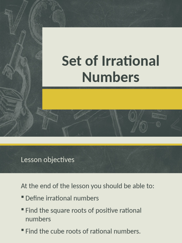 Set of Irrational Numbers | PDF