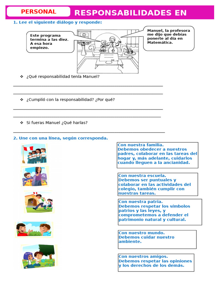 Responsabilidades en el Aula para Niños | PDF | Aprendizaje