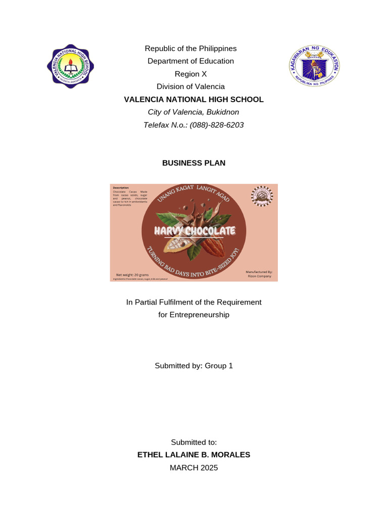 BUSINESS-PLAN-James-rein 1111111111111111111 | PDF | Chocolate | Cocoa Bean