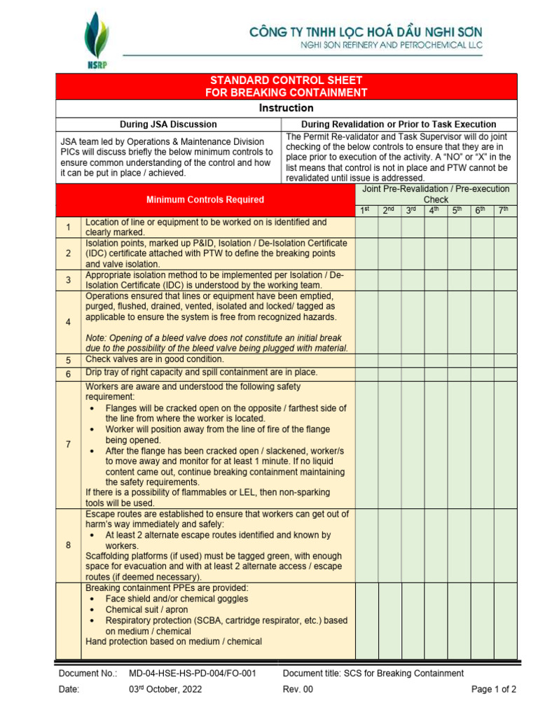 SCS For Breaking Containment | PDF | Valve | Safety