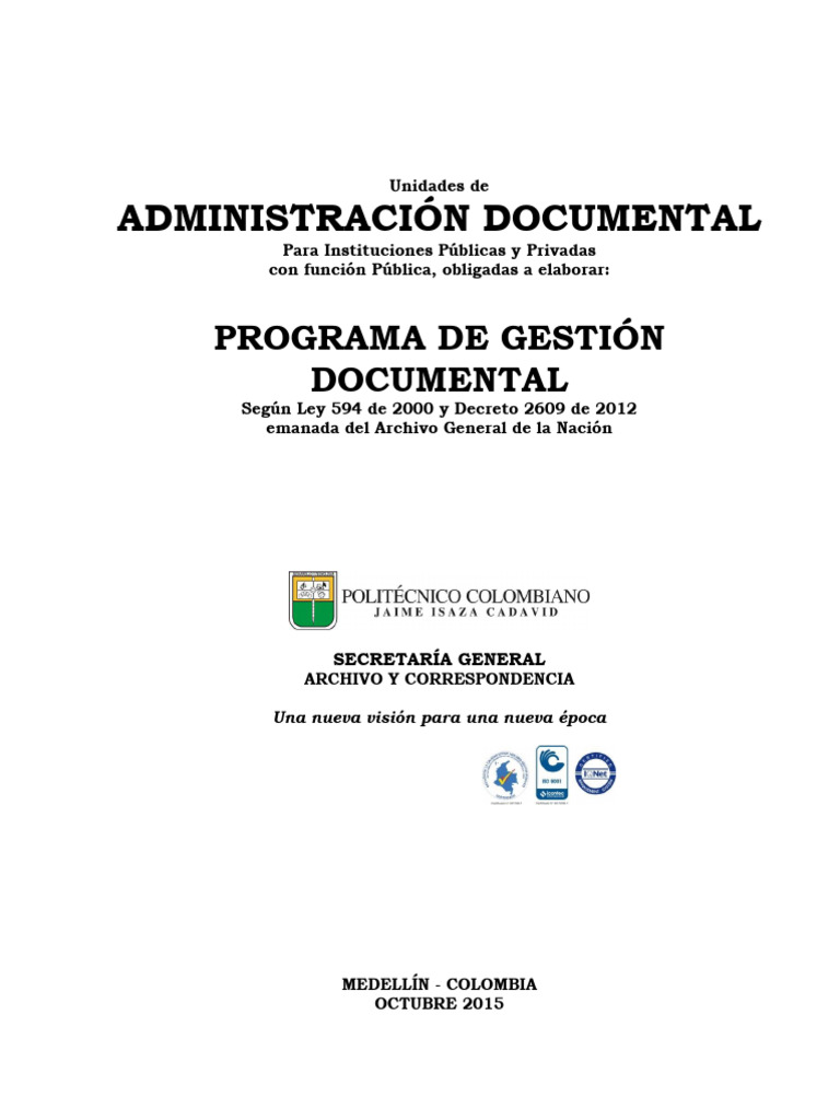 Programa de Gestion Documental Pgd | PDF | Gestión de registros | Archivo
