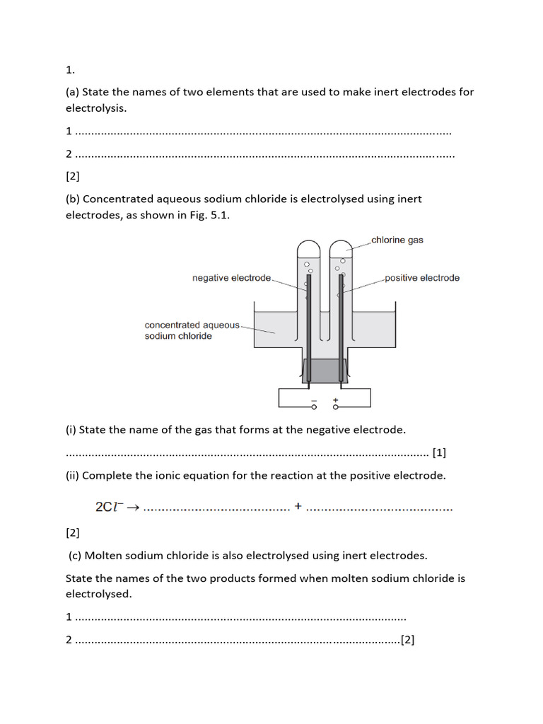 electrochem worksheet form 4 | PDF