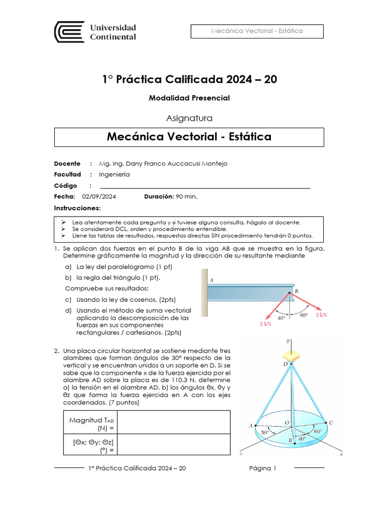 1ra Pra Cal PD ESTATICA FAM | PDF