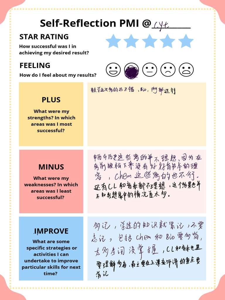 Self-Reflection Strategies for Improvement | PDF