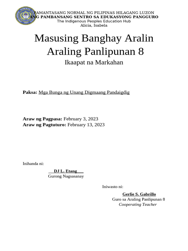 Mga Bunga NG WW1 DLP | PDF