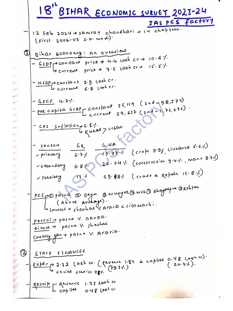 Bihar Eco Survey | PDF