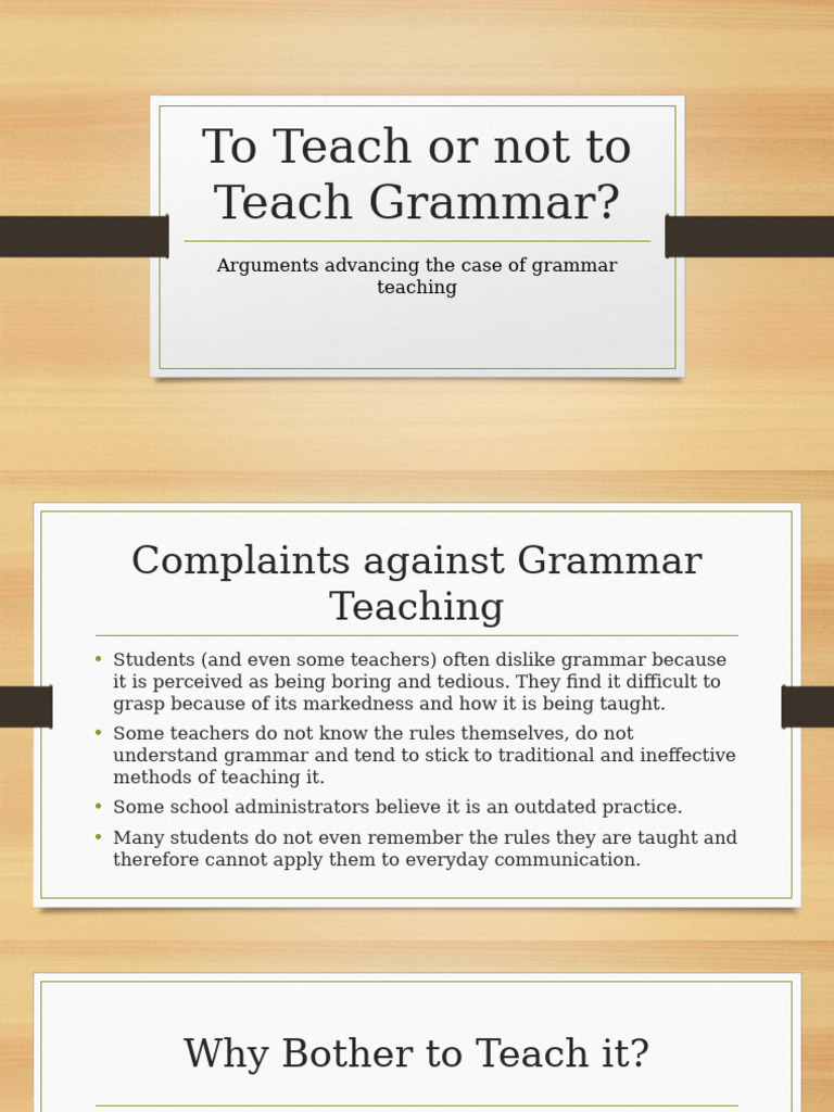 To Teach or Not To Teach Grammar | PDF | Grammar | Learning