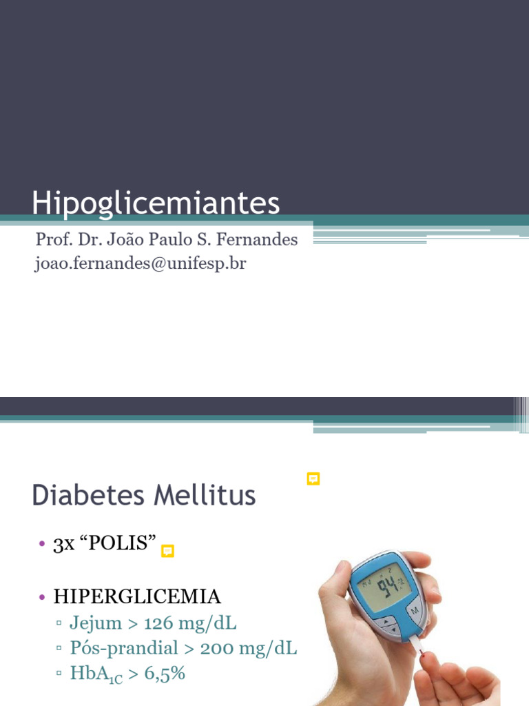 Hipoglicemiantes e Diabetes Mellitus | PDF | Diabetes | Especialidades ...