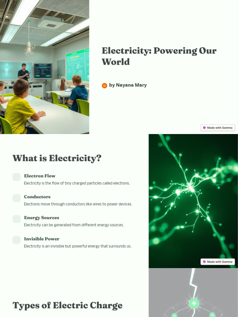 Electricity Powering Our World | PDF | Electricity | Electron
