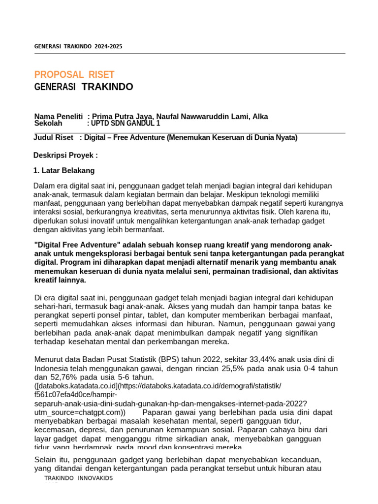 Proposal Trakindo 2025 SDN GANDUL 1 | PDF