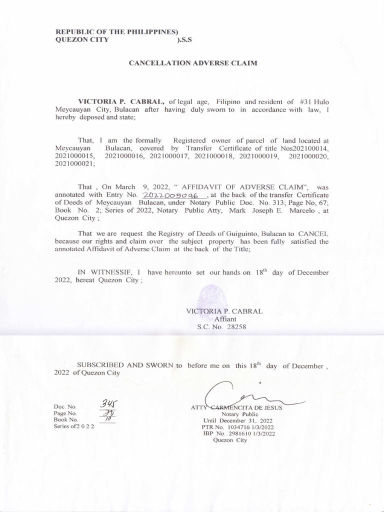 Adverse Claim | PDF
