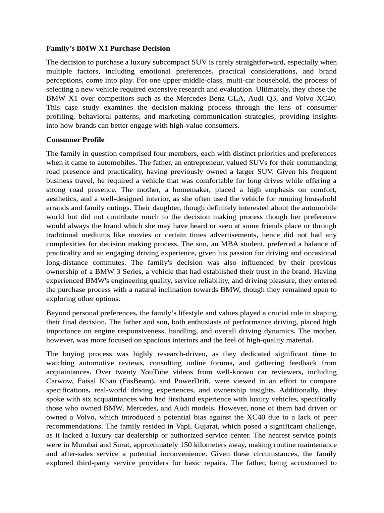 MC Assignment | PDF | Brand | Bmw