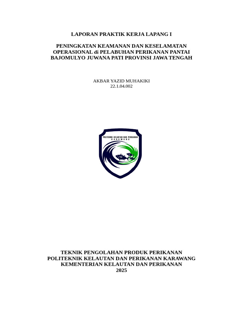 Laporan Praktik Kerja Lapang I | PDF