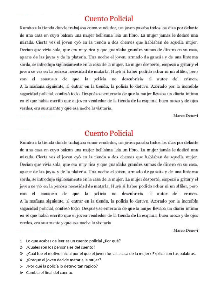 Cuento Policial | PDF