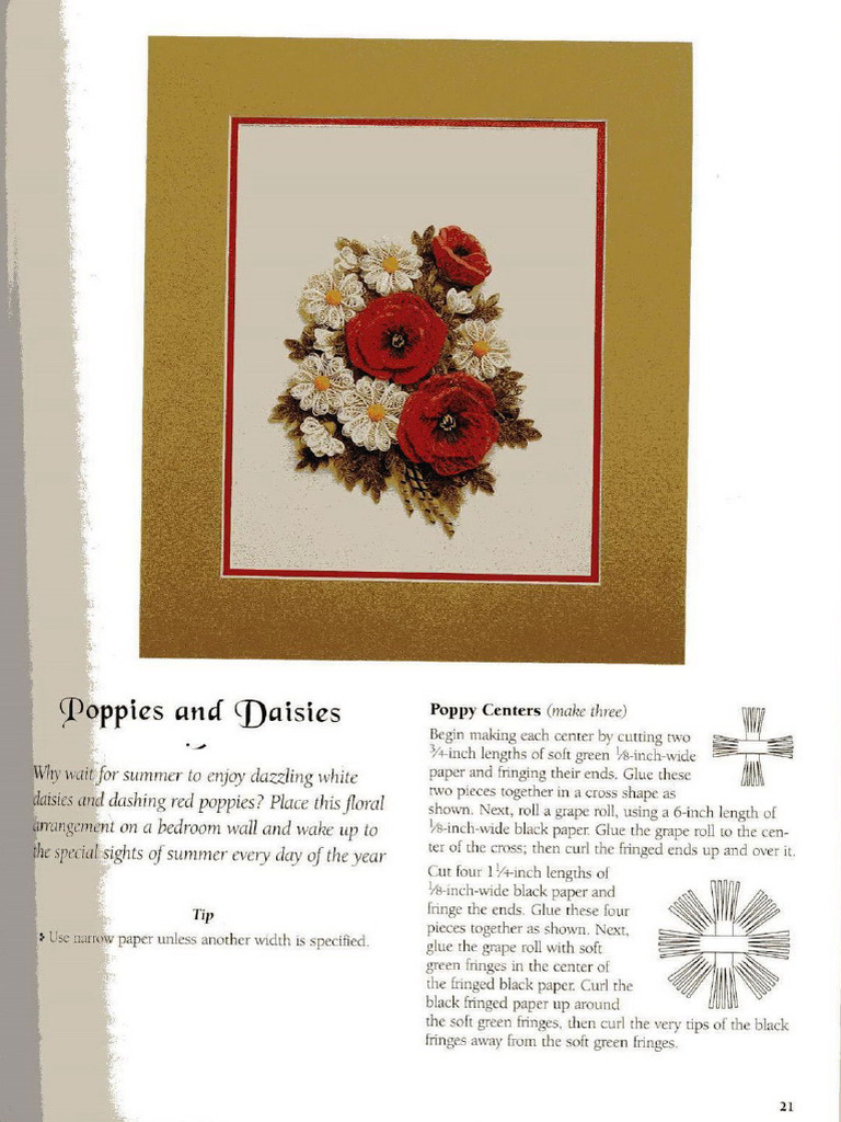 Paper Quilling Poppies and Daisies | PDF